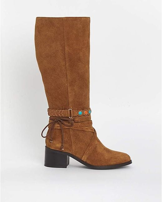 Joe Browns Knee High Suede Boot Eee Fit in Brown | Lyst UK