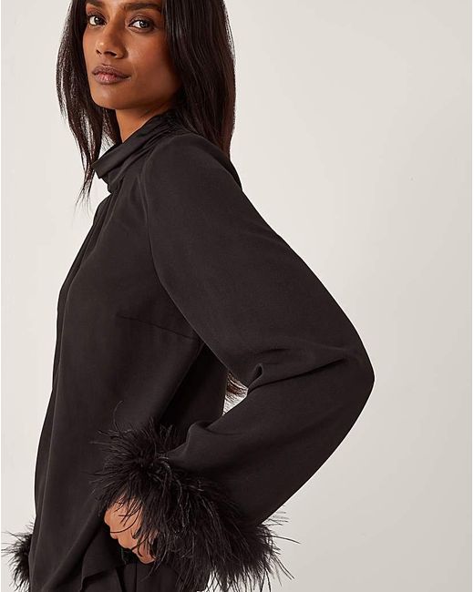 Monsoon Luella Feather Cuff Top in Black | Lyst UK