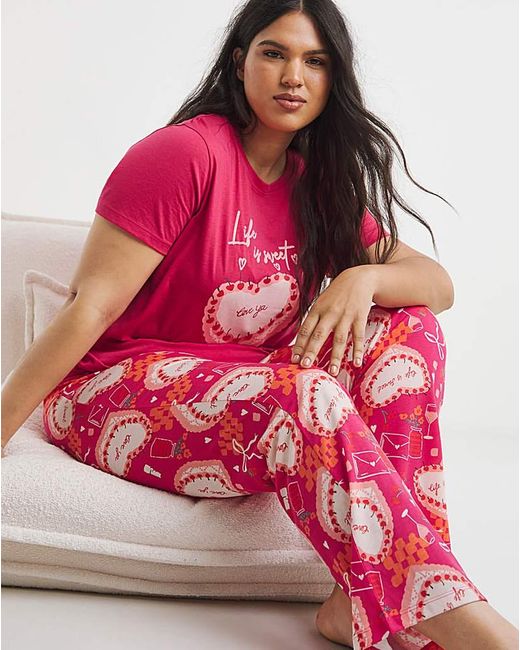 Simply Be Pyjama Set in Red | Lyst UK
