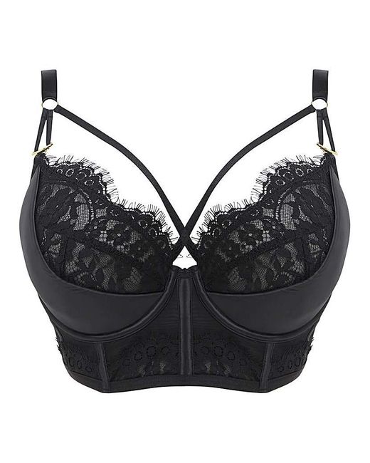 Figleaves Adele Satin And Lace Bra in Black | Lyst UK