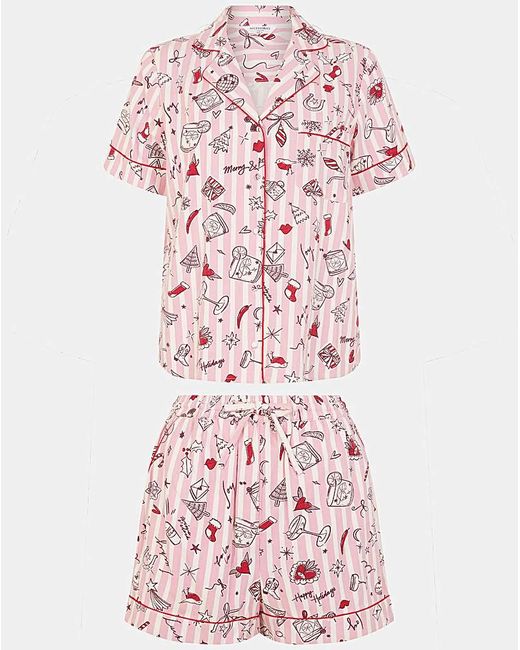 Accessorize Christmas Cocktail Pyjamas in Pink | Lyst UK