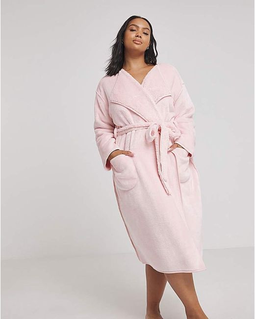 Pretty Secrets Supersoft Dressing Gown in Pink | Lyst UK