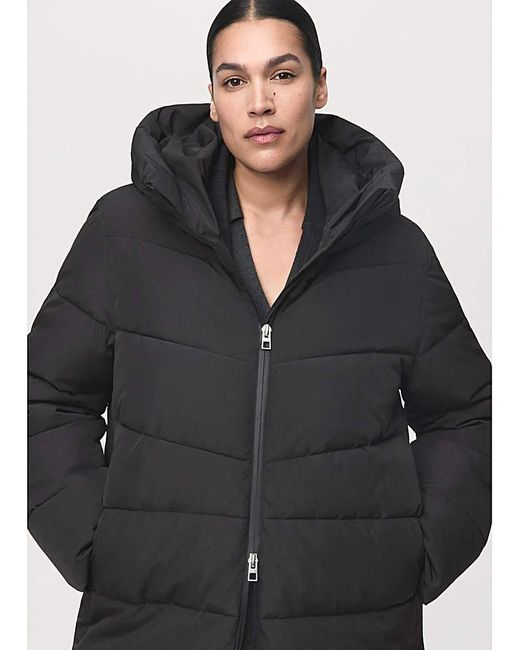Mango Double Zip Hooded Puffer Coat in Blue | Lyst UK