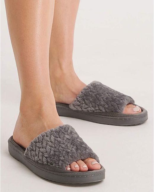 JD Williams Comfort Slide Slipper E Fit in Grey | Lyst UK