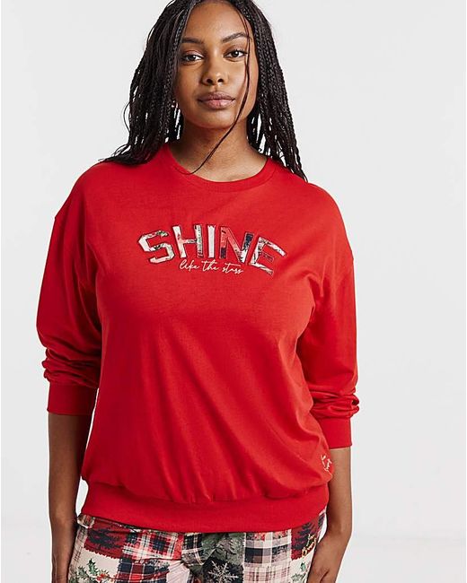 Joe Browns Patchwork Sweatshirt in Red | Lyst UK