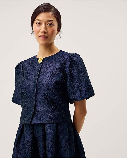 Monsoon Juliana Floral Puff Jacket in Blue | Lyst UK