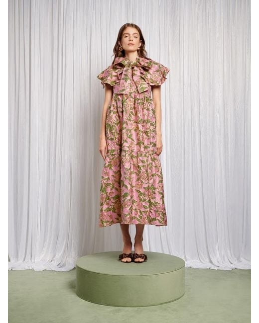 Sister Jane Abbey Maxi Jacquard Dress in White | Lyst UK