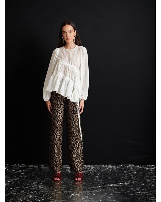 Sister Jane Ghospell Phoebe Jacquard Trousers in Black | Lyst