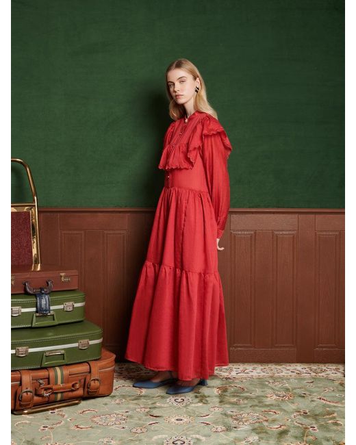 Sister Jane Hazel Scallop Maxi Dress in Green | Lyst