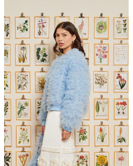 Sister Jane Dream Lillie Tulle Bomber Jacket in Blue | Lyst