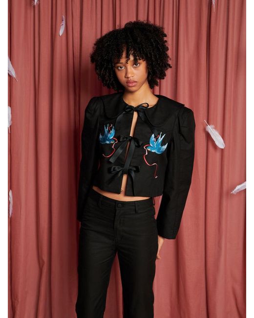 Sister Jane Turtle Dove Bow Jacket in Red | Lyst