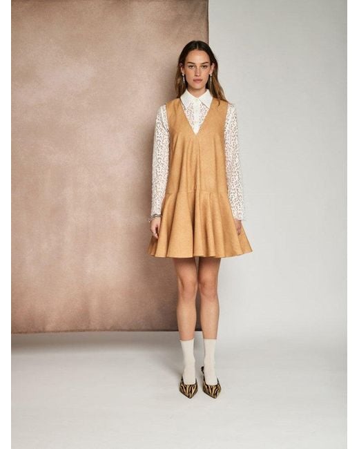 Sister Jane Ghospell Camila Faux Leather Mini Dress in Natural | Lyst UK