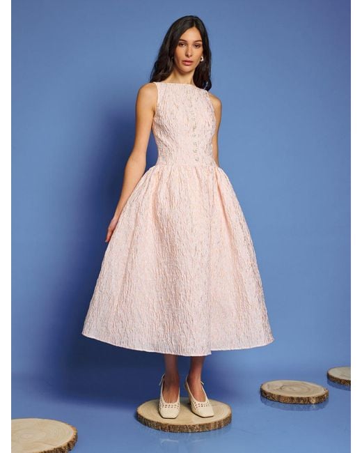 Sister Jane Dream Sun Soaked Jacquard Midi Dress in Blue | Lyst UK