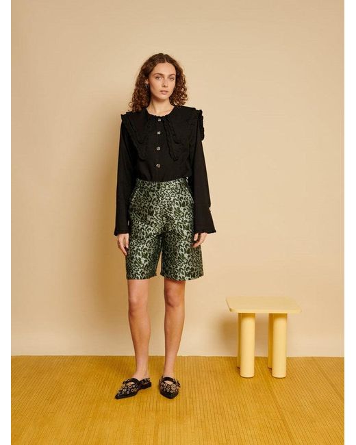 Sister Jane Ghospell Ebba Leopard Shorts in Yellow | Lyst UK