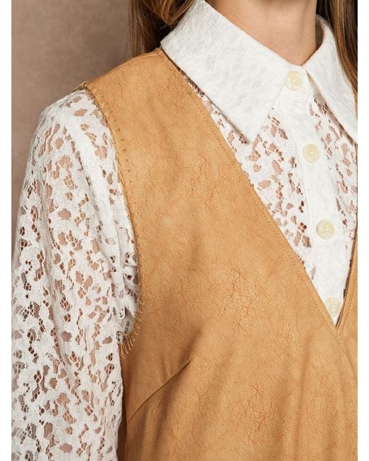 Sister Jane Ghospell Camila Faux Leather Mini Dress in Natural | Lyst UK