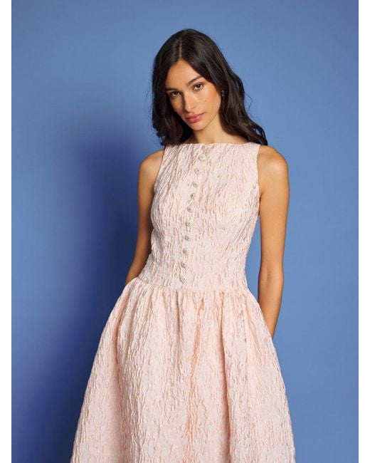Sister Jane Dream Sun Soaked Jacquard Midi Dress in Blue | Lyst UK