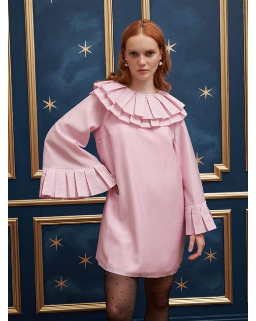 Sister Jane Magic Pleat Mini Dress in Pink | Lyst