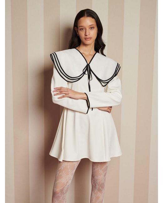 Sister Jane Porcelain Collar Mini Dress in Natural | Lyst UK