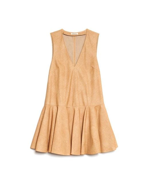 Sister Jane Ghospell Camila Faux Leather Mini Dress in Natural | Lyst UK