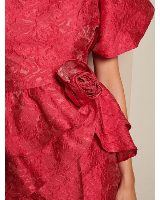 Sister Jane Dream Boudoir Jacquard Midi Dress in Red | Lyst