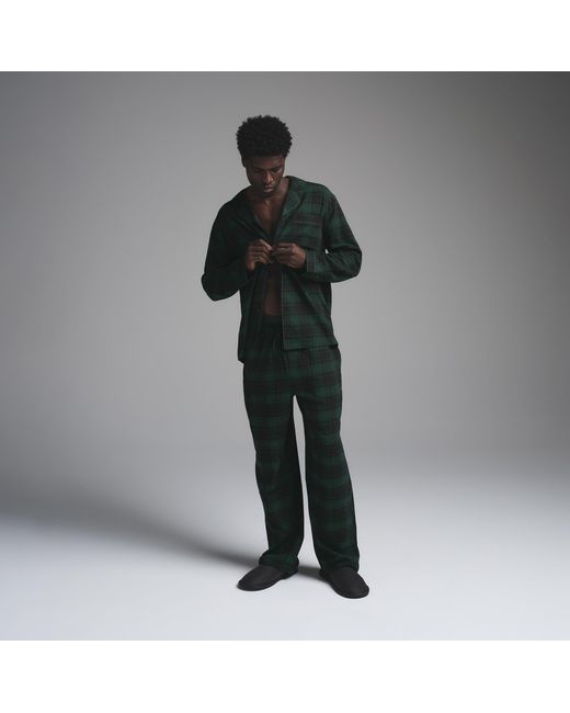 Skims Flannel Sleep Sleep Set in Green for Men | Lyst