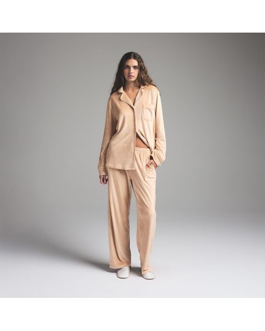 Skims Long Pajama Set in Natural | Lyst