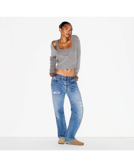 Skims Wrap Sweater in Gray | Lyst
