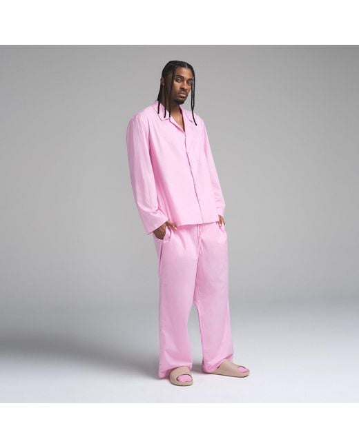 Skims Long Pajama Set in Pink | Lyst