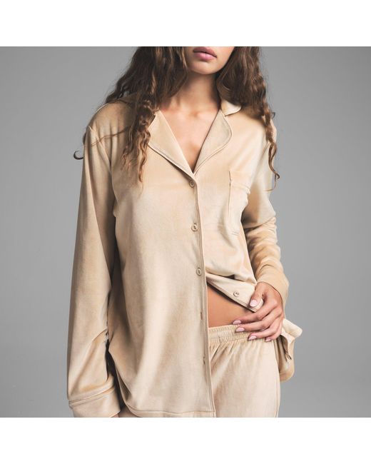 Skims Long Pajama Set in Natural | Lyst