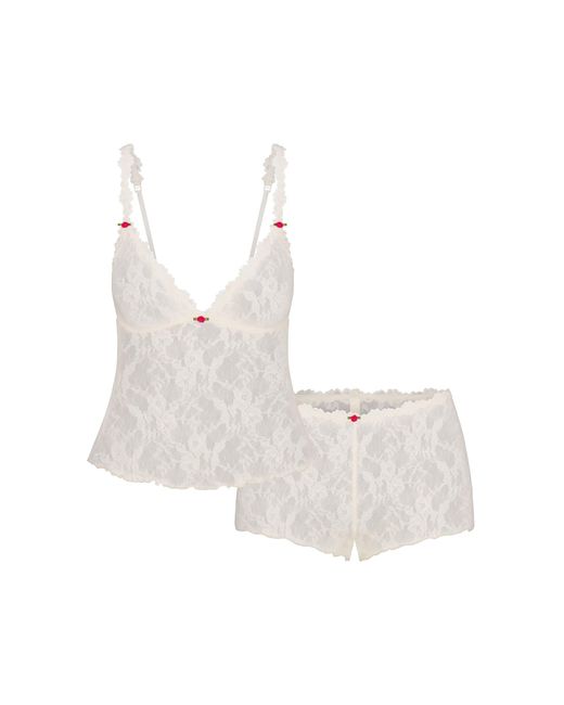 Skims Triangle Cami Top And Short Set in White | Lyst