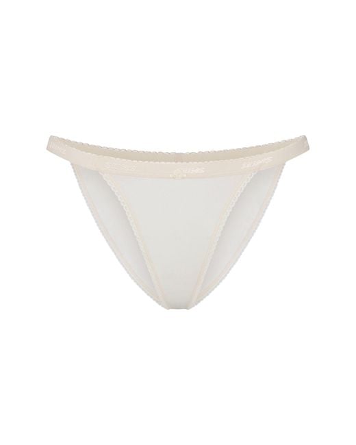 Skims Logo Picot String Bikini in White | Lyst