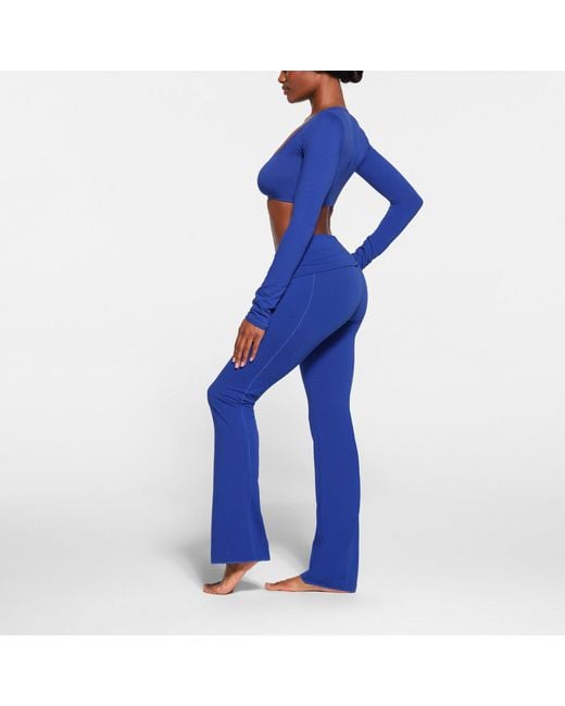 Skims Super Cropped Long Sleeve in Blue | Lyst