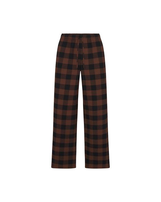 Skims Flannel Sleep Long Sleep Set in Brown | Lyst