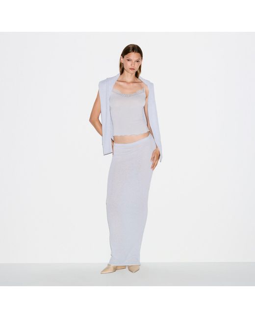 Skims Lace Cami Top in Gray | Lyst
