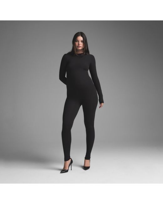 Skims Maternity Long Sleeve Catsuit (Bodysuit) in Black | Lyst