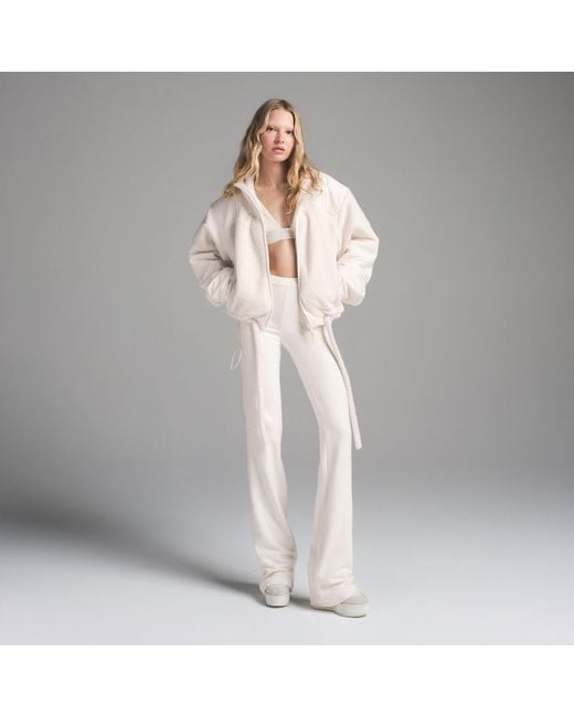 Skims Boxy Zip Up Jacket in White | Lyst