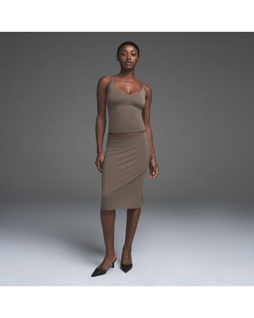 Skims Midi Skirt in Brown | Lyst