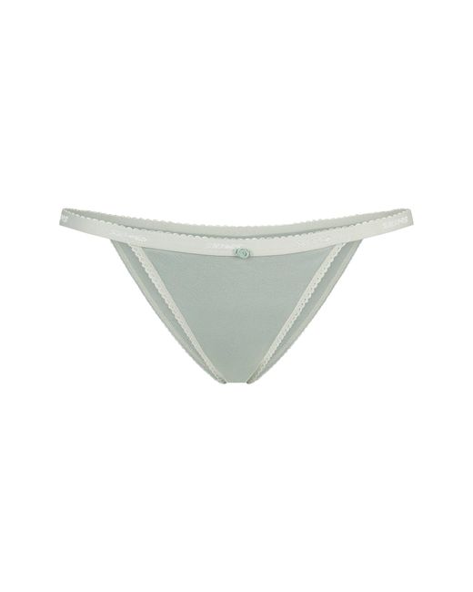 Skims Logo Picot String Bikini in White | Lyst