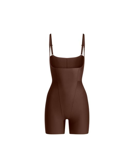 Skims Core Sculpt Functional Mid Thigh Bodysuit in Brown | Lyst