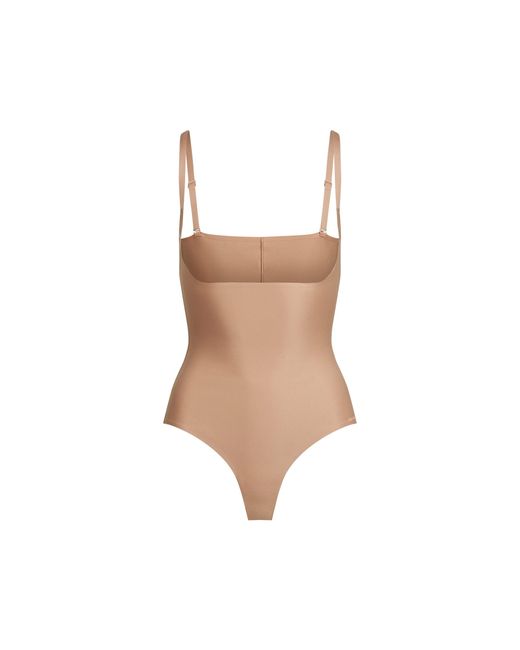Skims Core Sculpt Open Bust Thong Bodysuit in Brown | Lyst