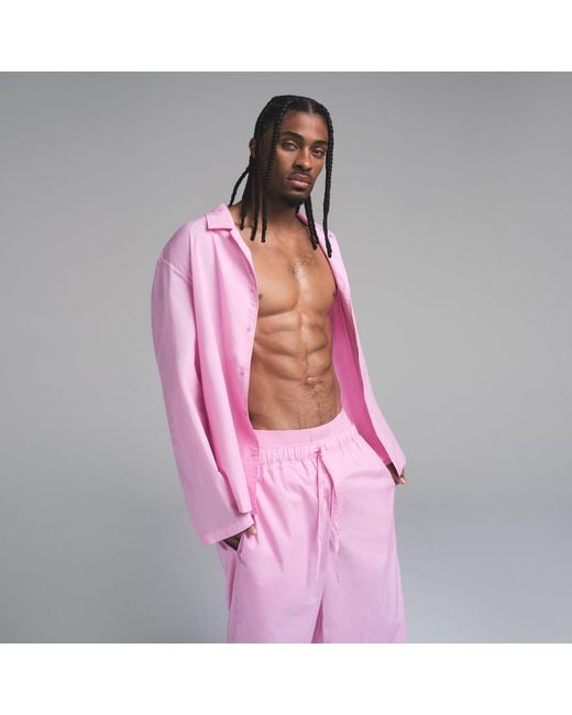 Skims Long Pajama Set in Pink | Lyst
