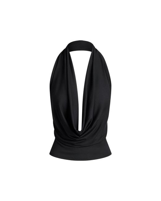 Skims Deep Plunge Halter Top in Black | Lyst