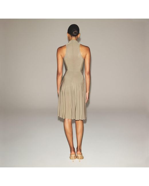 Skims High Neck Midi Dress in Natural | Lyst