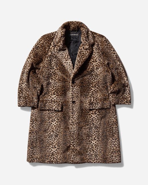 Wacko Maria S Leopard Faux Fur Chesterfield Coat in Brown for Men | Lyst