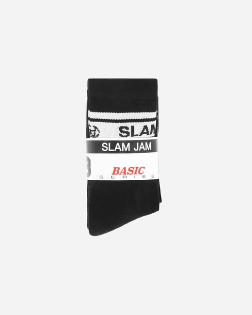 SLAM JAM 3-Pack Logo Jacquard Socks in Black for Men | Lyst UK