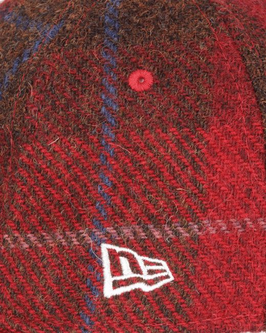 KTZ Harris Tweed Fitted Baseball Cap in Red for Men | Lyst UK