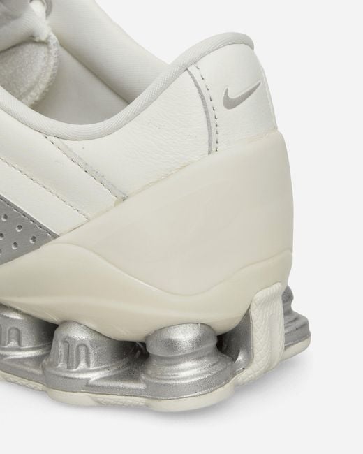 Nike Women S T90 Shox Magia Sneakers Sail / Metallic Silver in White ...