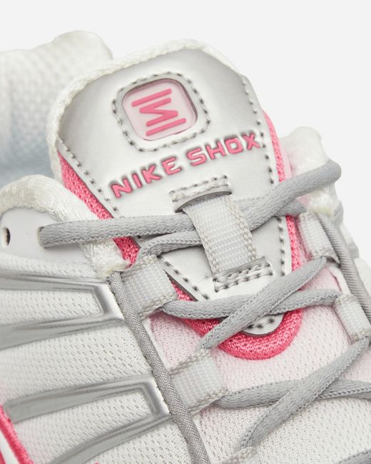 Nike Women S Shox Tl Sneakers Metallic Platinum / Pink Foam in White | Lyst