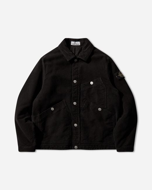 Stone Island Men S Cotton Moleskin-tc Jacket in Black for Men | Lyst UK