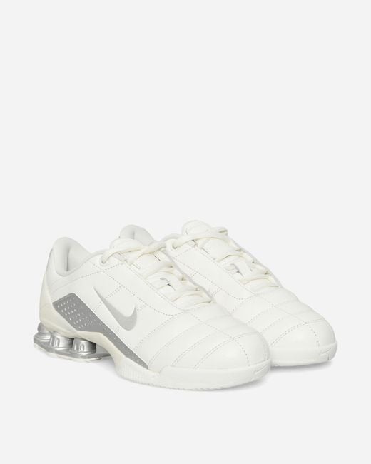 Nike Women S T90 Shox Magia Sneakers Sail / Metallic Silver in White ...